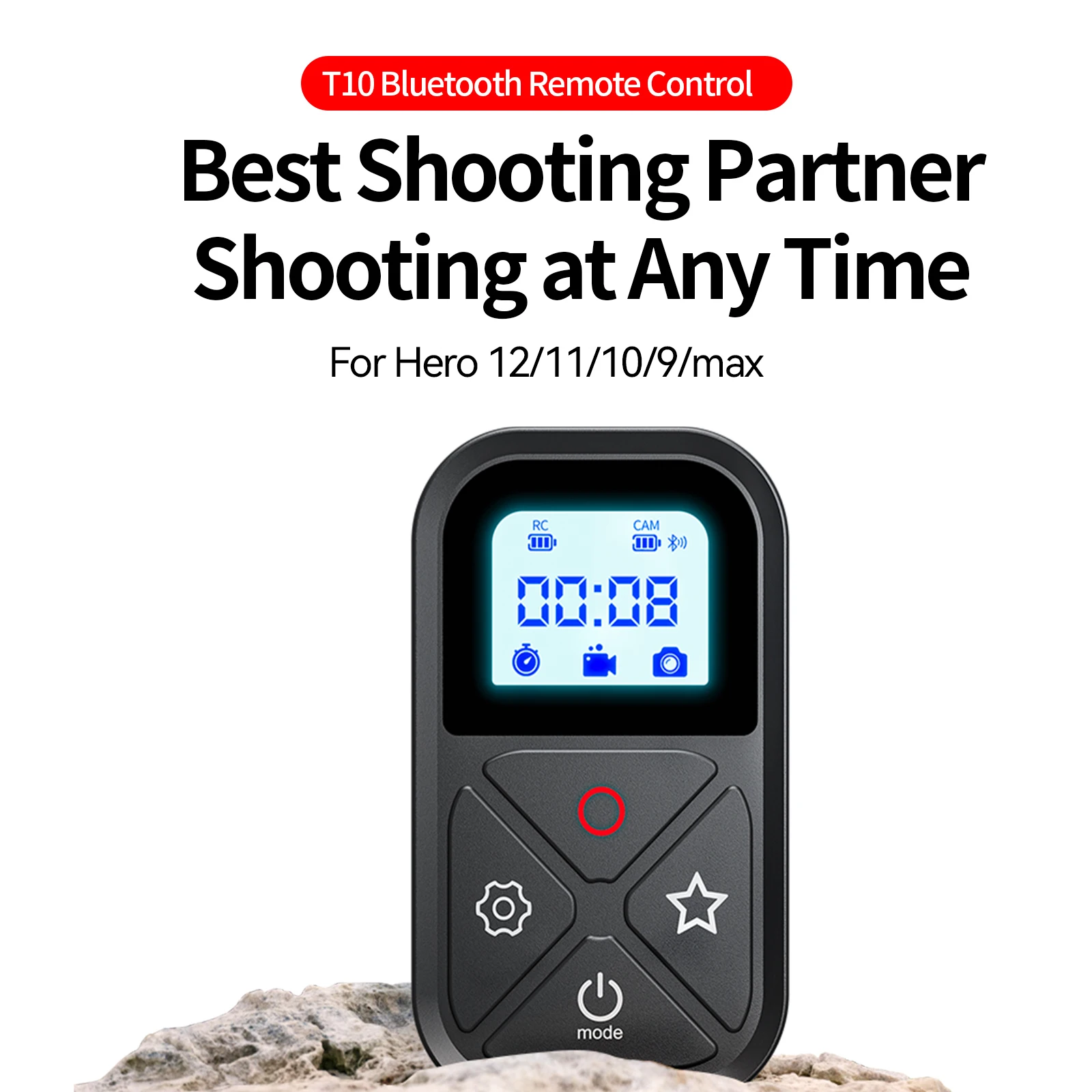 TELESIN-80M-Bluetooth-Remote-Control-for-GoPro-Hero-12-11-10-9-8-With ...