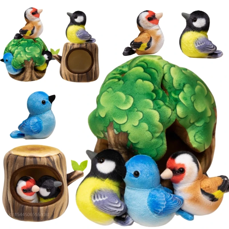 Mini-Nido-de-P-jaro-realista-Kawaii-casa-de-rbol-mu-eco-de-felpa ...