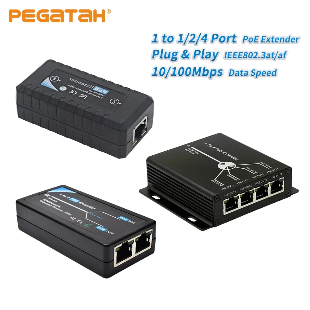 1-2-4-Port-POE-Extender-IEEE802-3af-port-transmission-4-Ports-for-ip ...
