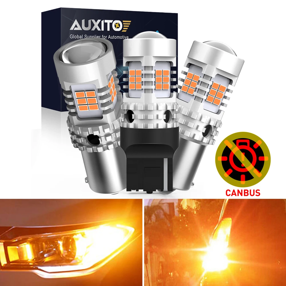 AUXITO-2Pcs-WY21W-LED-Canbus-No-Hyper-Flash-Amber-Yellow-T20-W21W-7440 ...