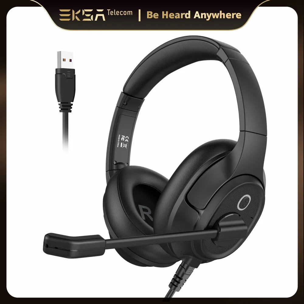 EKSA-H2-Office-Headset-with-Microphone-USB-Wired-Computer-Headphones ...