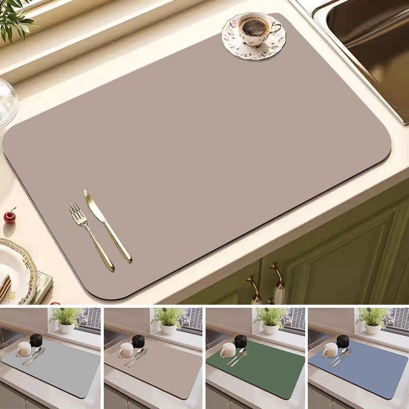 Solid-Color-Dinner-Table-Plate-Mat-Super-absorbent-Kitchen-Drain-Mat ...