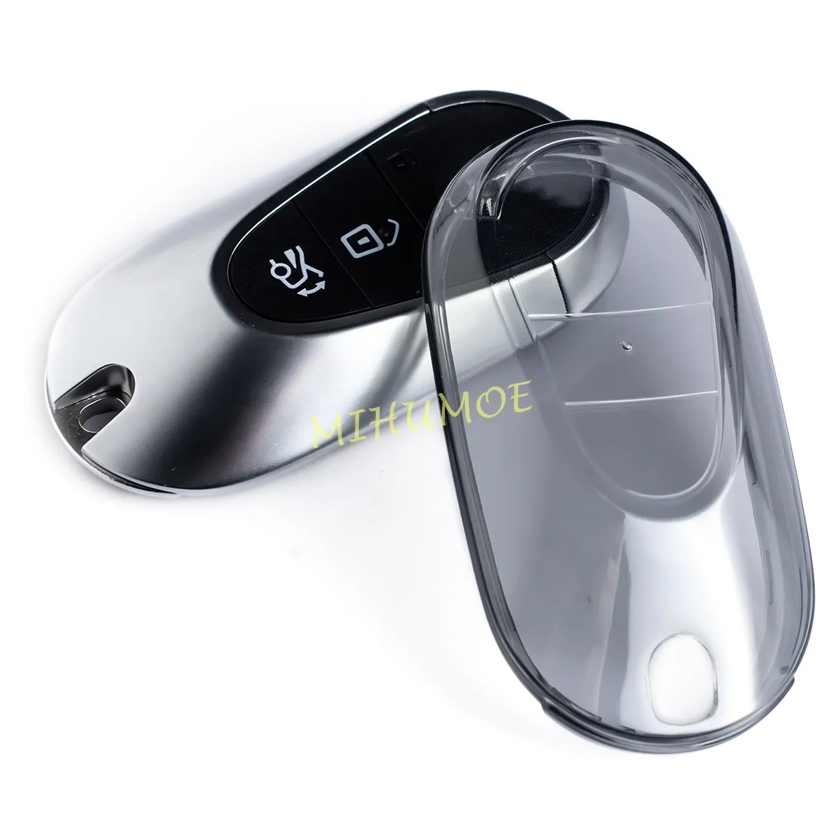 Black-Transparent-Car-Key-Fob-Case-Cover-For-Mercedes-Benz-C-S-GLC-EQE ...