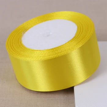 6mm 10mm 15mm 20mm 25mm 40mm 50mm Yellow Silk Satin Ribbons Christmas ...