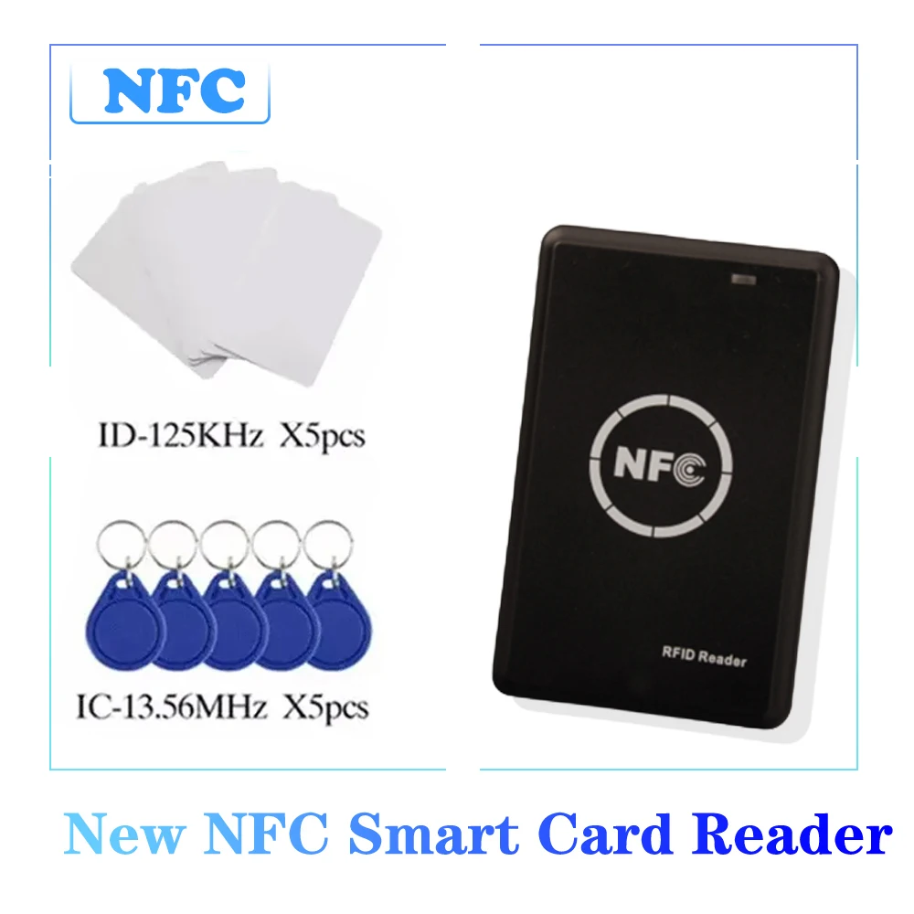 RFID-NFC-Smart-Chip-Reader-Writer-125KHZ-13-56MHZ-Copier-USB-Programmer ...