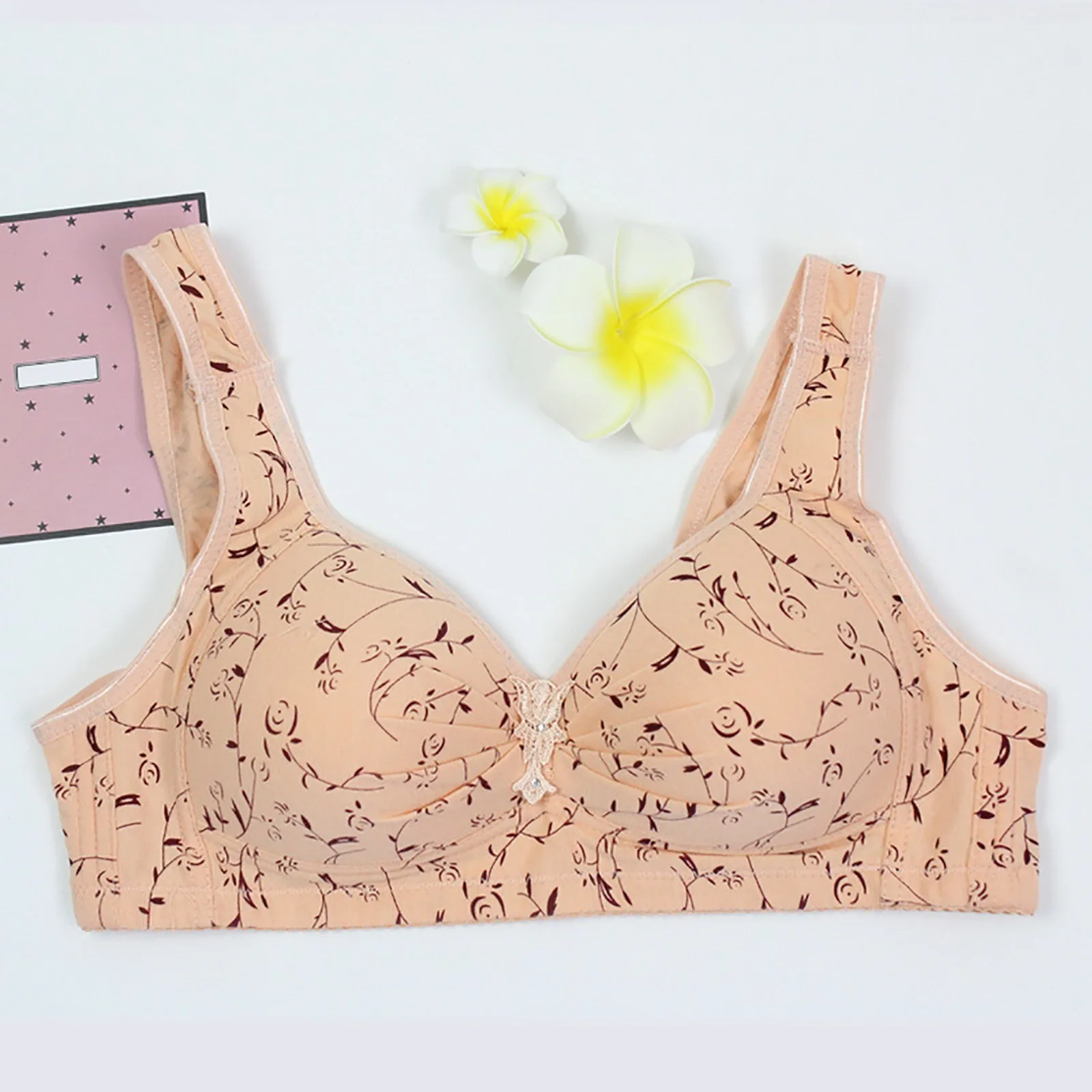 Female-Everyday-Leaf-Print-Bras-Girl-s-Comfortable-Daily-Underwear ...