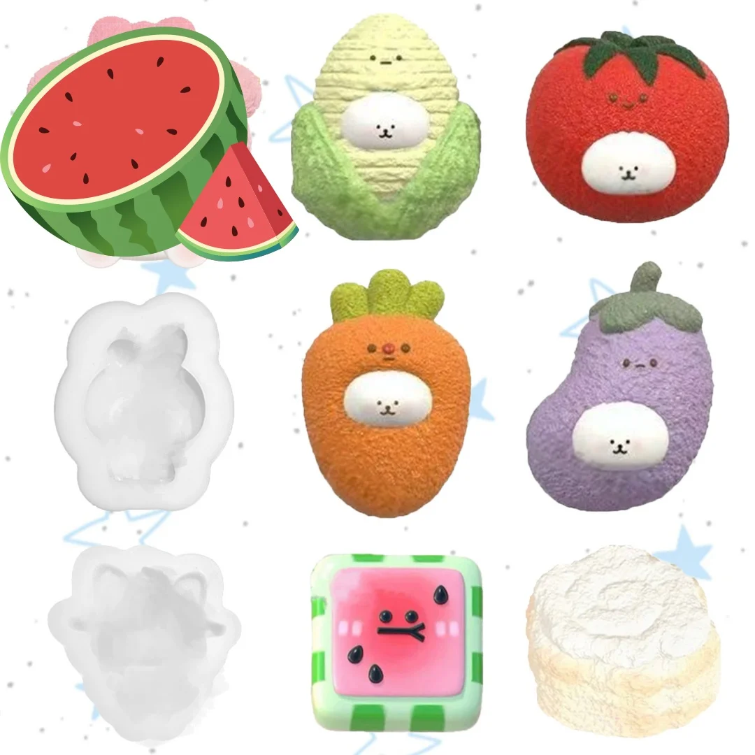 Silicone Cartoon Vegetables Mold for Scented Candles, Soap Making and ...