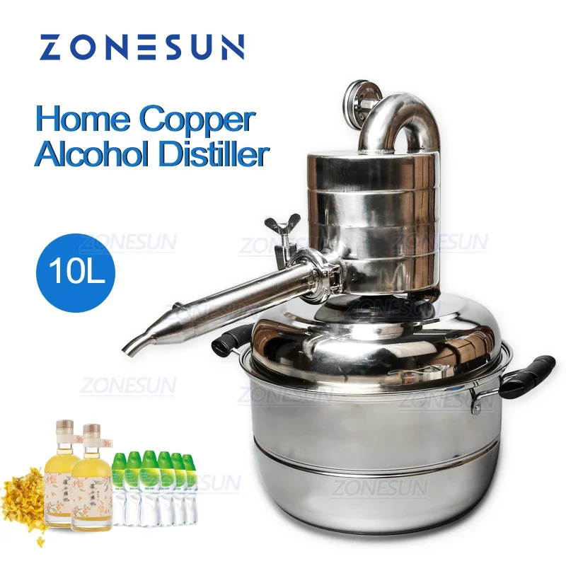 ZONESUN 10L Distiller Bar Household Facilities Wine Limbeck Distilled ...