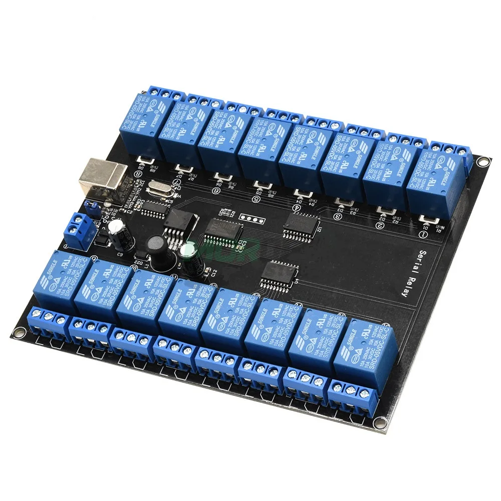 DC-7V-38V-16-Channel-6CH-Serial-Relay-Module-10A-250V-carga-m-xima-para ...