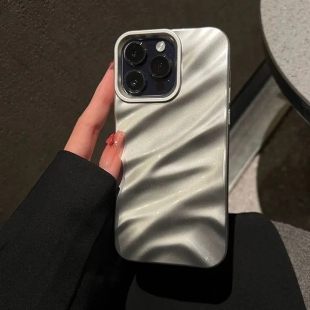 Luxury-Electroplated-3D-Wave-Pattern-Case-For-iPhone-16-15-14-13-12-11 ...