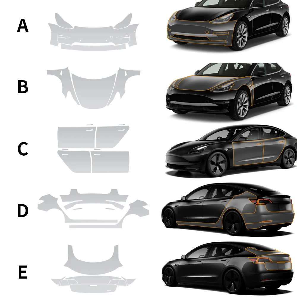 Paint Protection Film for Tesla Model 3 2020-2023 8.5thick Pre Cut Car ...