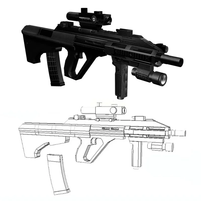 80cm-Steyr-AUG-A3-Assault-Rifle-3D-Paper-Model-Weapon-Puzzles ...