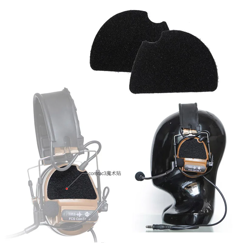 1Pair-Tactical-COMTAC3-headset-hook-loop-Stickers-Earphone-Decorative ...
