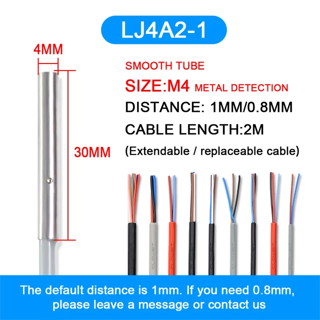 Cloweit Proximity Sensor Switch Small Size M4 M5 M6 1mm Stainless Steel Inductive LJ4A3 LJ5A3 ...