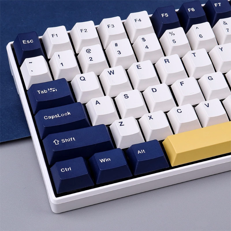 GMK-Rudy-Keycaps-Set-PBT-Blue-White-Two-color-126key-Custom-Cherry-Key ...