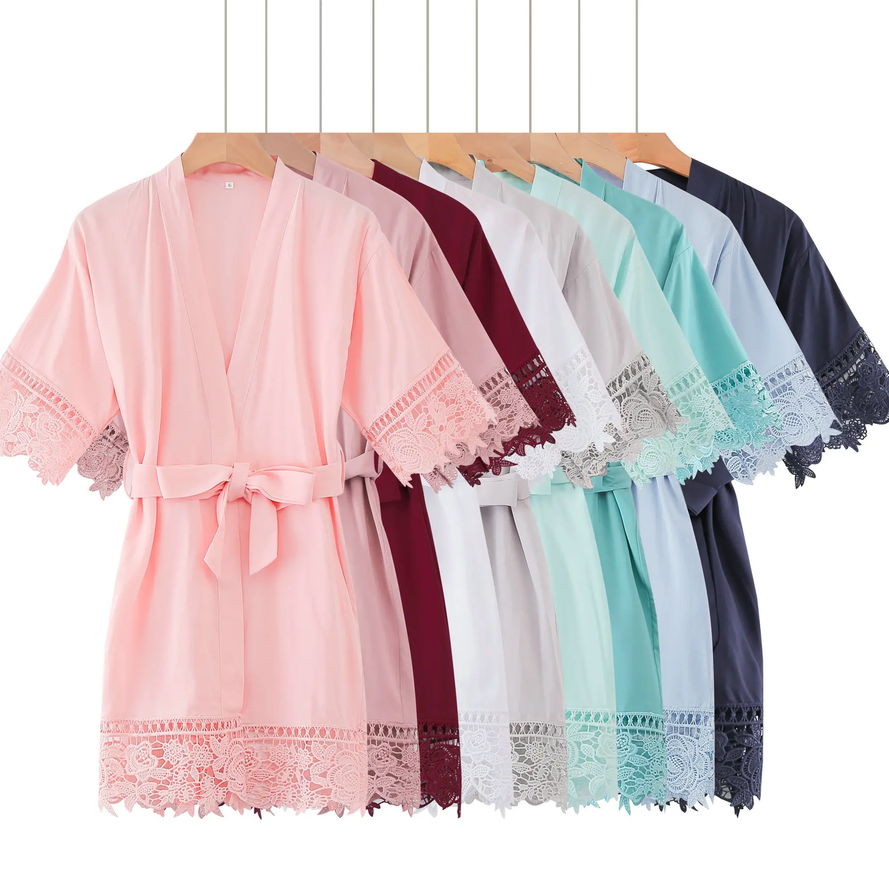 Flower-Girl-Robes-Rayon-Floral-Lace-Trim-Robes-Bridal-Kids-Size-Kimono ...