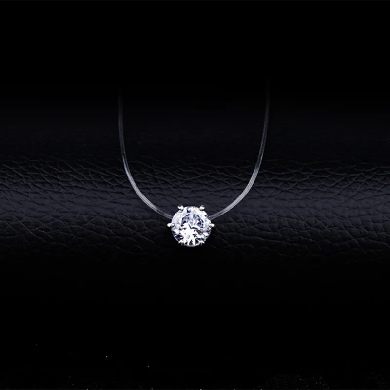 New-Poputton-Female-Transparent-Fishing-Line-Necklace-Invisible-Chain ...