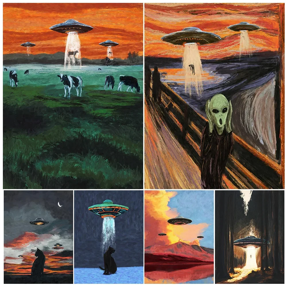 When-Oil-Painting-Encounters-Ufo-Abstract-Wall-Art-Canvas-Painting ...