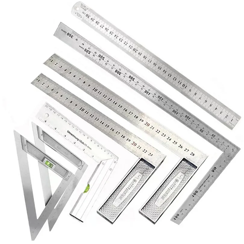200-250-300mm-Aluminum-Square-Ruler-Right-Angle-90-Degree-Turning-Rule ...