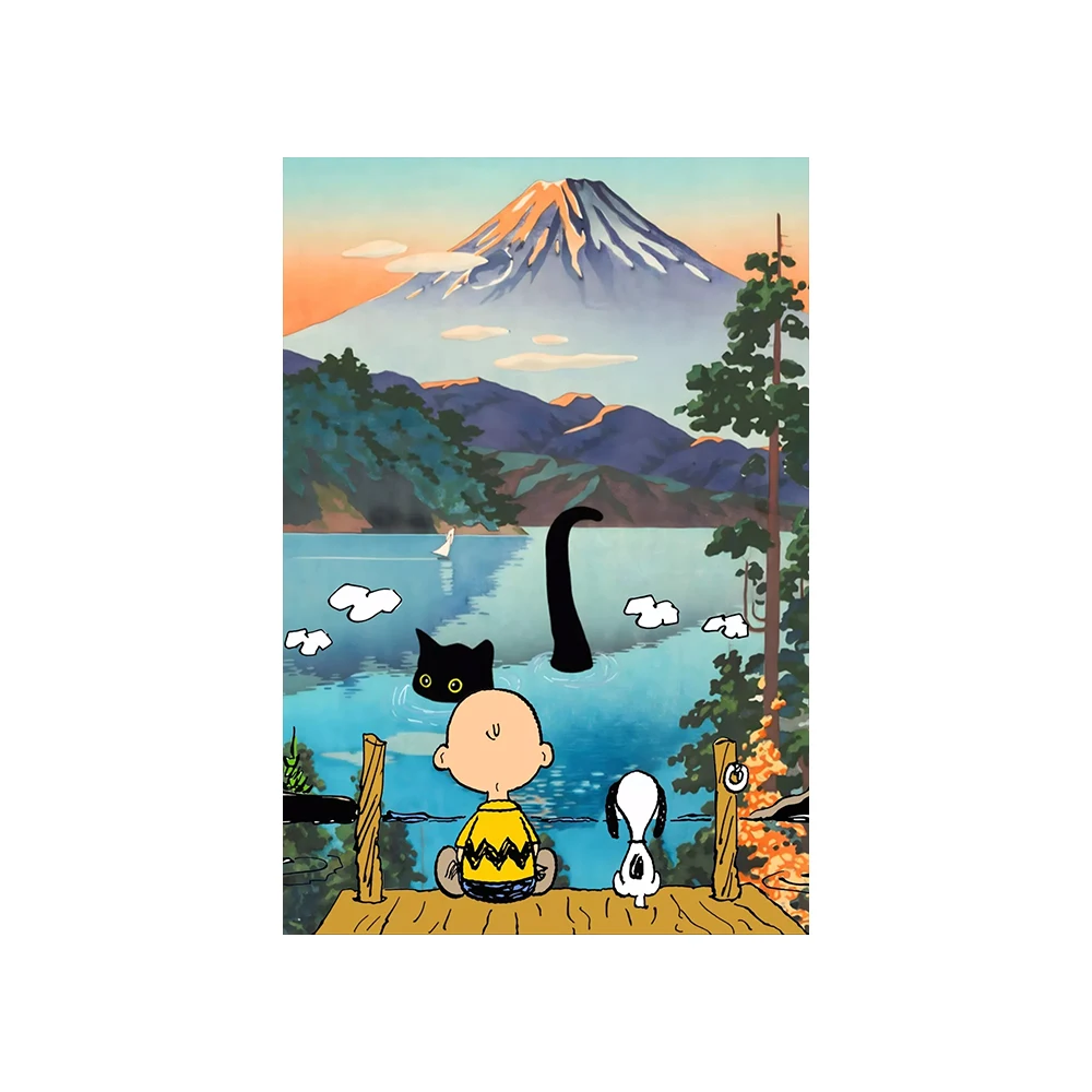 Póster de Charlie Brown, Snoopy y Peanuts, pintura en lienzo con ...