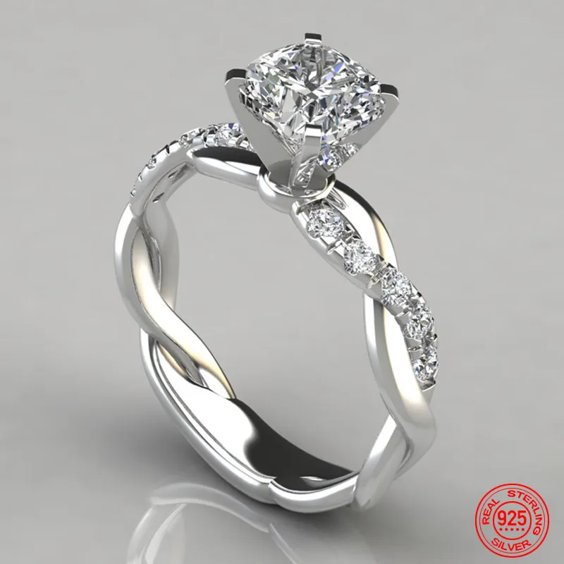925 Sterling Silver AAA White Cubic Zircon Ring For Women Wedding Jewelry Party Gift| | - AliExpress