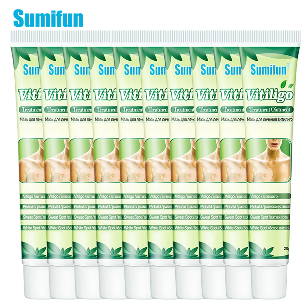 10Pcs Sumifun Vitiligo Treatment Cream Leukoplakia White Spot Removal ...