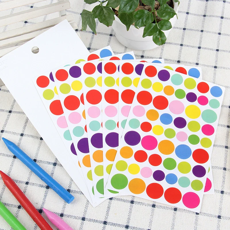 6Pcs-Kids-Stickers-Cute-Heart-Star-Dot-Shape-Sticker-For-Scrapbooking ...
