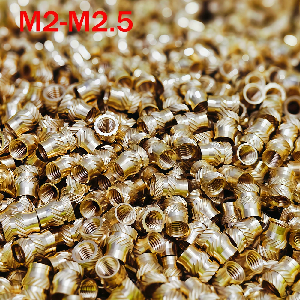 200-300pcsM2 M2.5 Brass Hot Insert Nut Double Twill Knurled Hot Melt ...