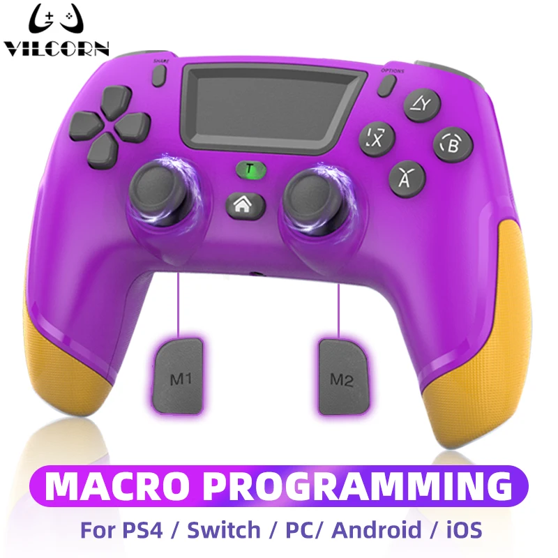 VILCORN-Wireless-Vibration-Gamepad-PS4-Game-Controller-With-Macro ...