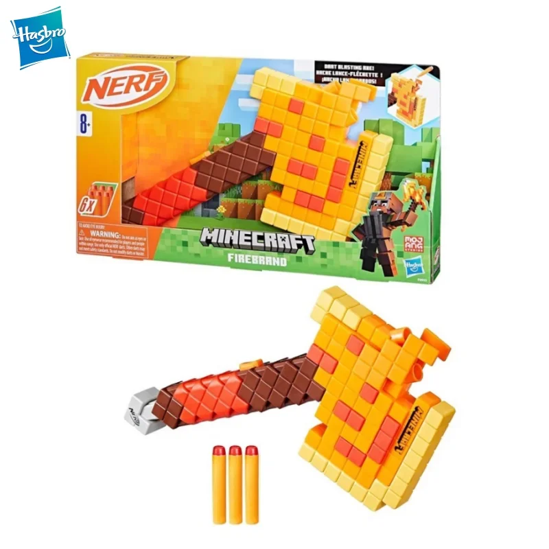 Hasbro-Minecraft-Firebrand-Dart-Blasting-Ax-Safety-Elastic-Sponge-Game ...