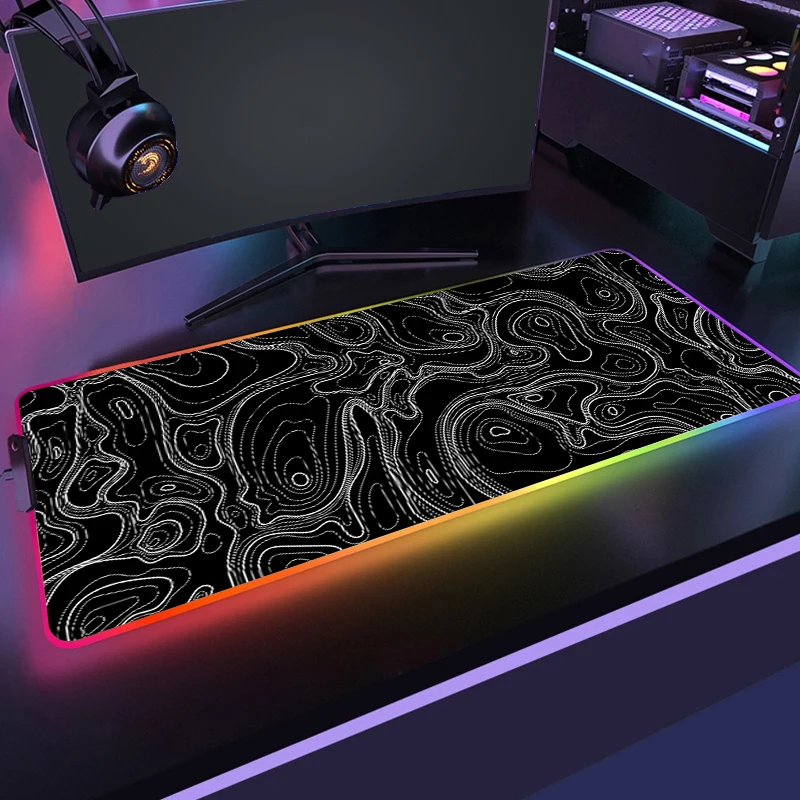 Large-Computer-Mouspad-Gaming-RGB-Simple-Line-Non-Slip-Mouse-Mat-With ...