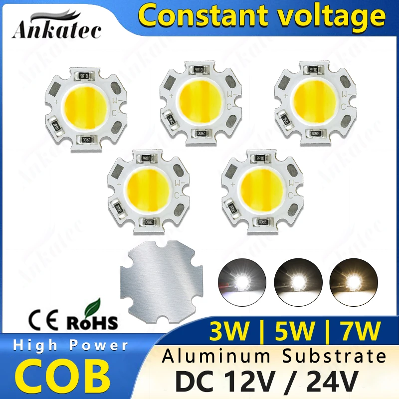 5PCS-12V-24V-DC-LED-COB-Lamp-Beads-White-Warm-White-Dual-Color-Light ...