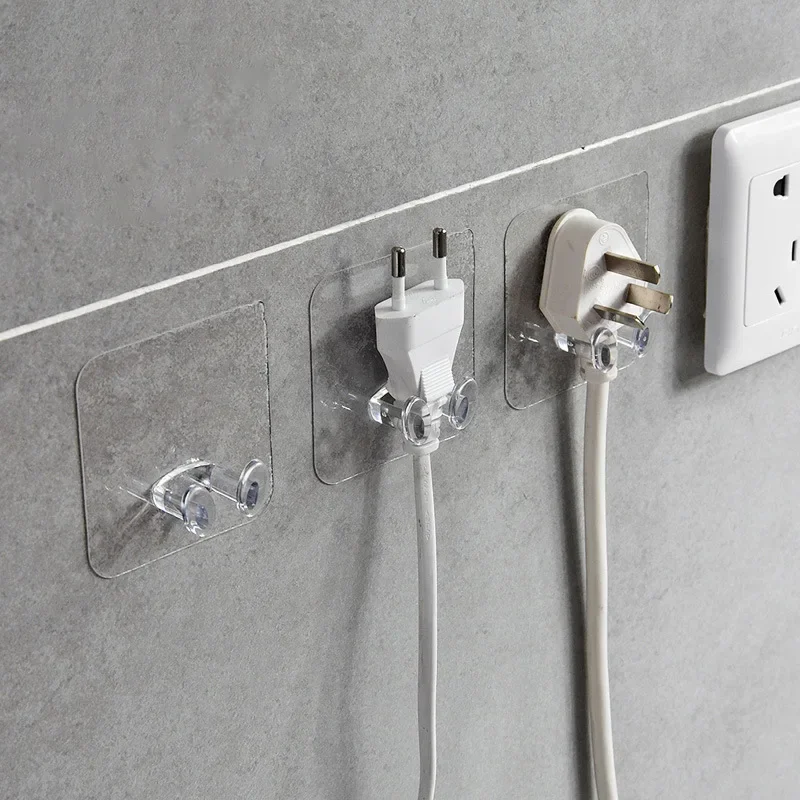 2-4-Pcs-Cable-Winder-Wall-Storage-Hook-Punch-free-Power-Plug-Socket ...