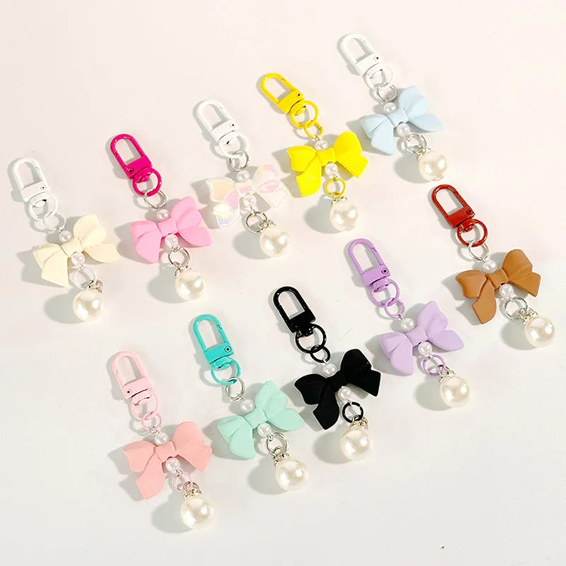 Pearl-Keychains-Elegant-Bow-Keyring-Car-Key-Chain-For-Women-Girls ...