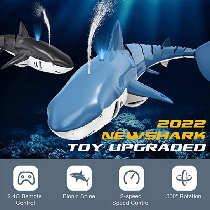 Smart Rc Shark whale Spray Water Toy Remote Controlled Boat ship ...