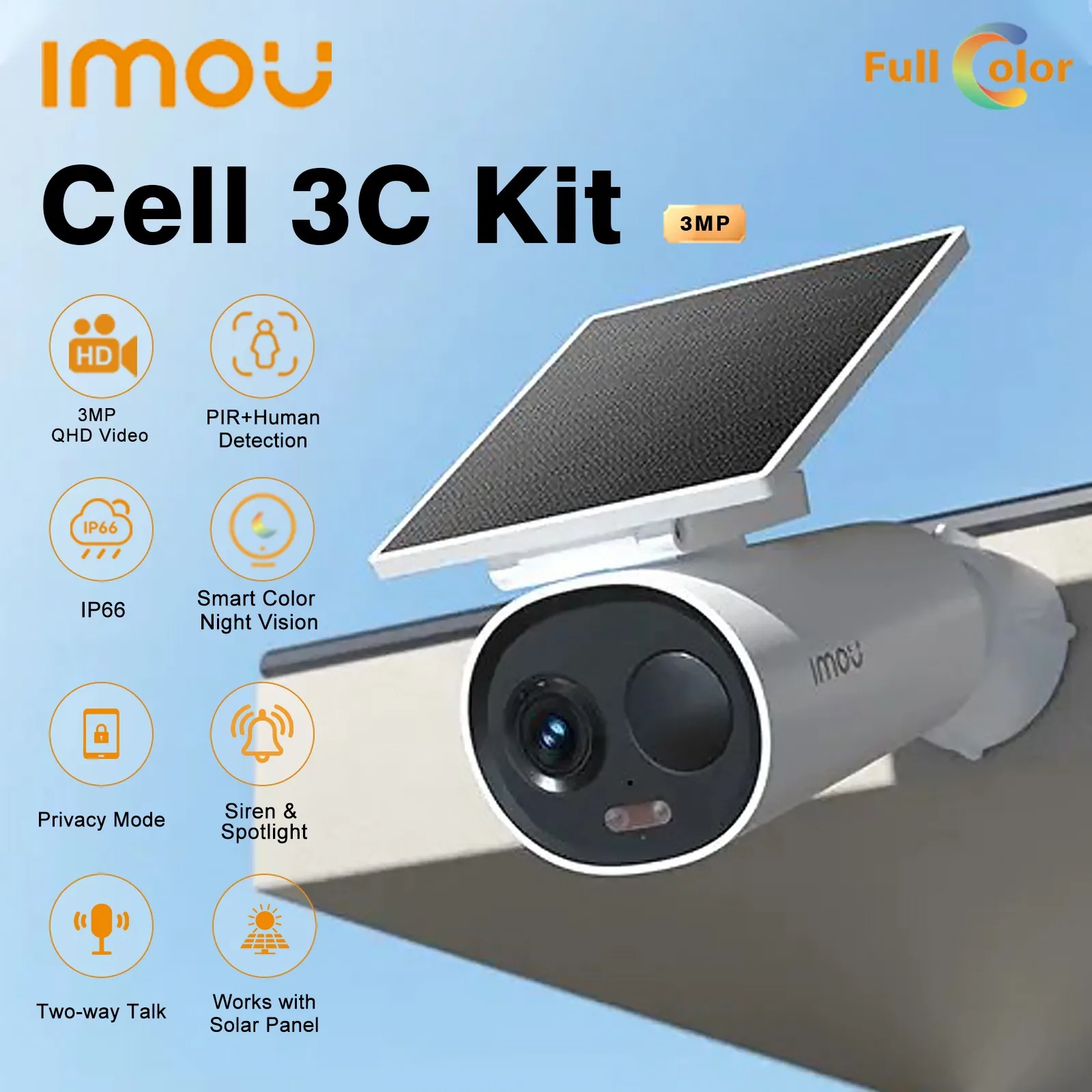 IMOU-Cell-3C-with-Solar-Panel-Outdoor-Wi-Fi-Battery-Camera-IP66-PIR ...