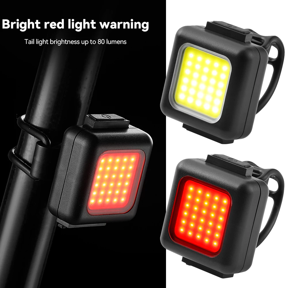 Bicycle-Lights-COB-LED-Bicycle-Front-Rear-Light-130LM-80LM-Waterproof ...
