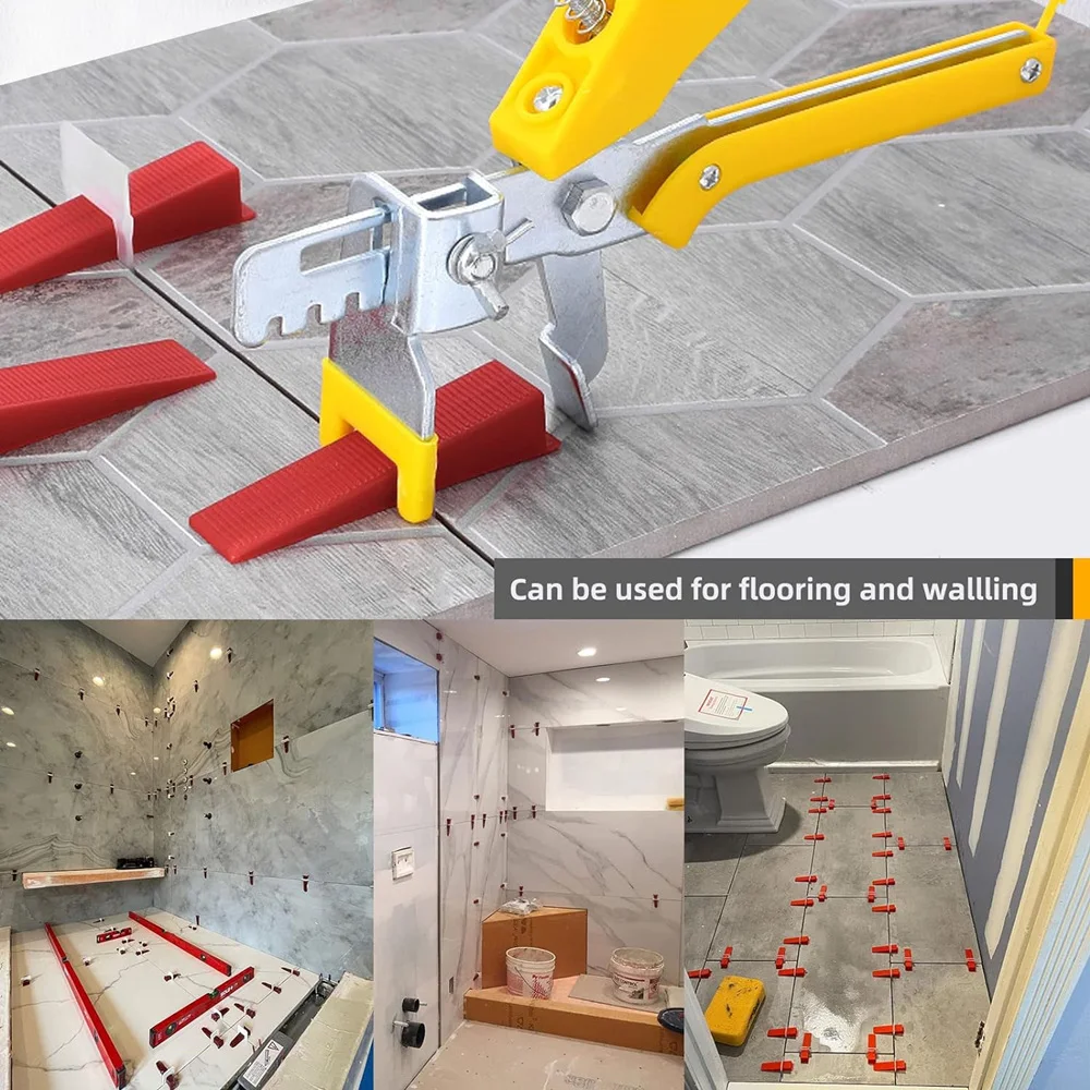 Tiling Tools 1/8 Inch Tile Leveling System - 400 Spacers & 100 Reusable ...