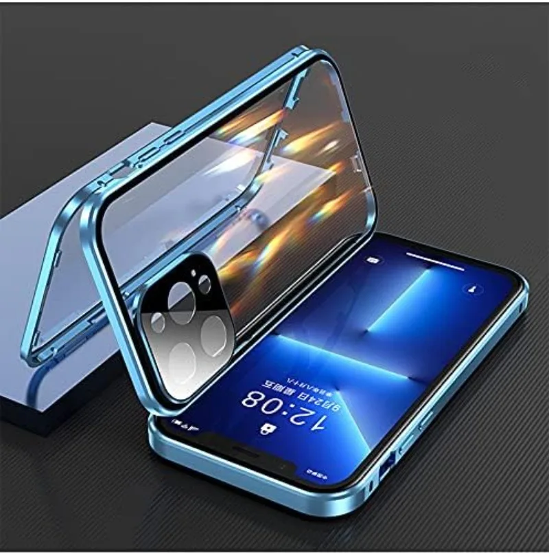 Magnetic-Double-Sided-HD-Glass-Case-For-iPhone-15-14-Plus-13-12-11-Pro ...