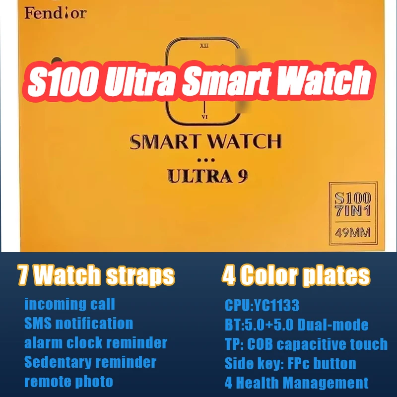 Amoled-Circular-Screen-S100-Ultra-7-In-1-Smartwatch-For-Men-Women-ECG ...