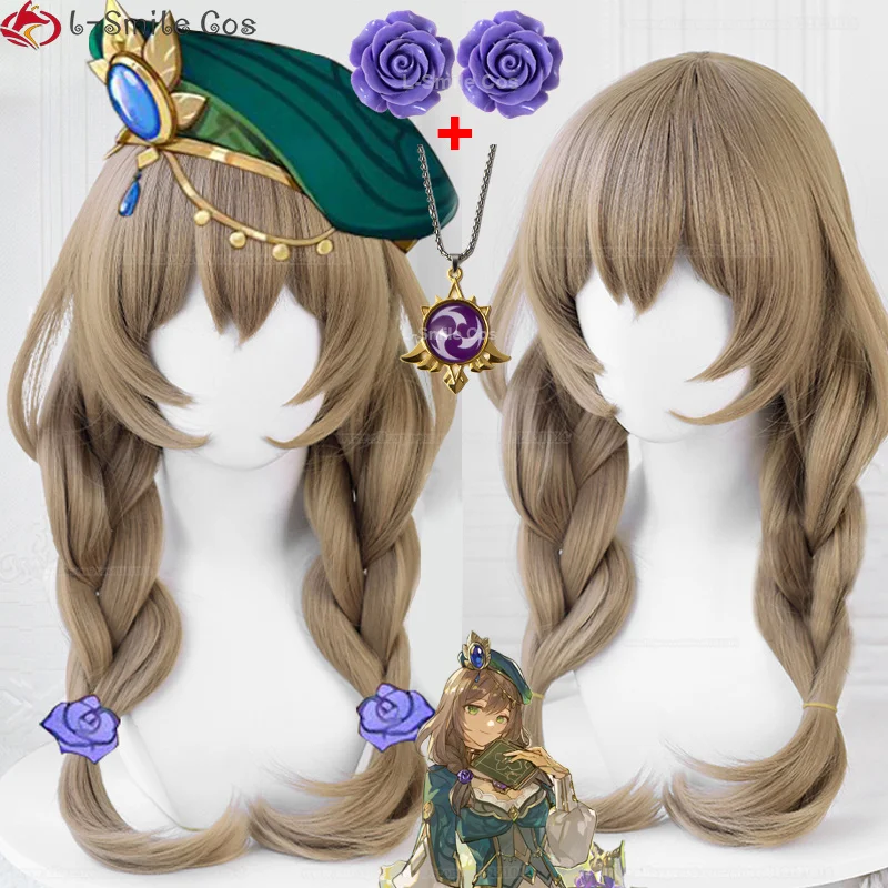 Lisa Cosplay Wig New Skin Lisa 60cm Linen Brown Braided Wig Heat ...