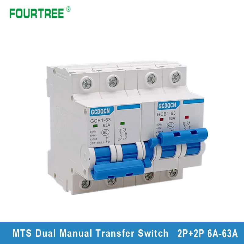 1PCS 2P+2P MTS Dual Power Manual Transfer Switch Mini Interlock Circuit ...