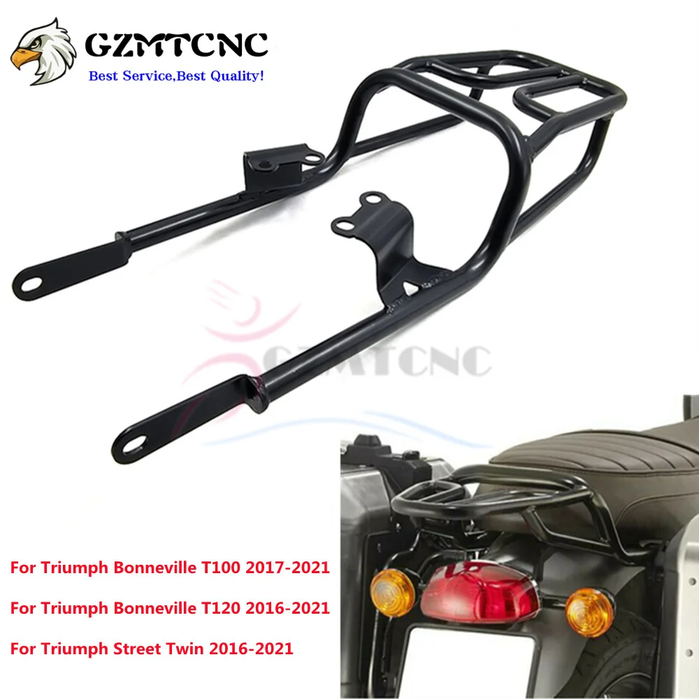Motorcycle T100 Rear Luggage Rack Carrier Support Passenger Hand Rail ...