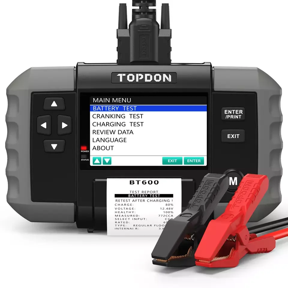 TOPDON BT600 12V 24V Car Battery Tester Lead Acid Vehicle Automotive ...