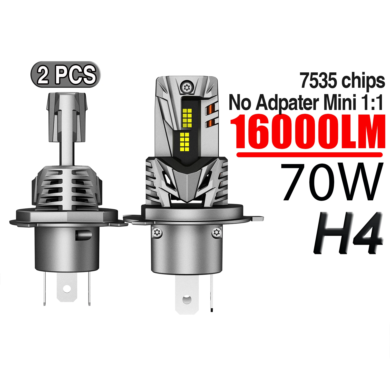 NOVSIGHT-h4-H4-Car-LED-Headlight-Head-Lamp-Bulbs-lamp-70W-16000LM-No ...