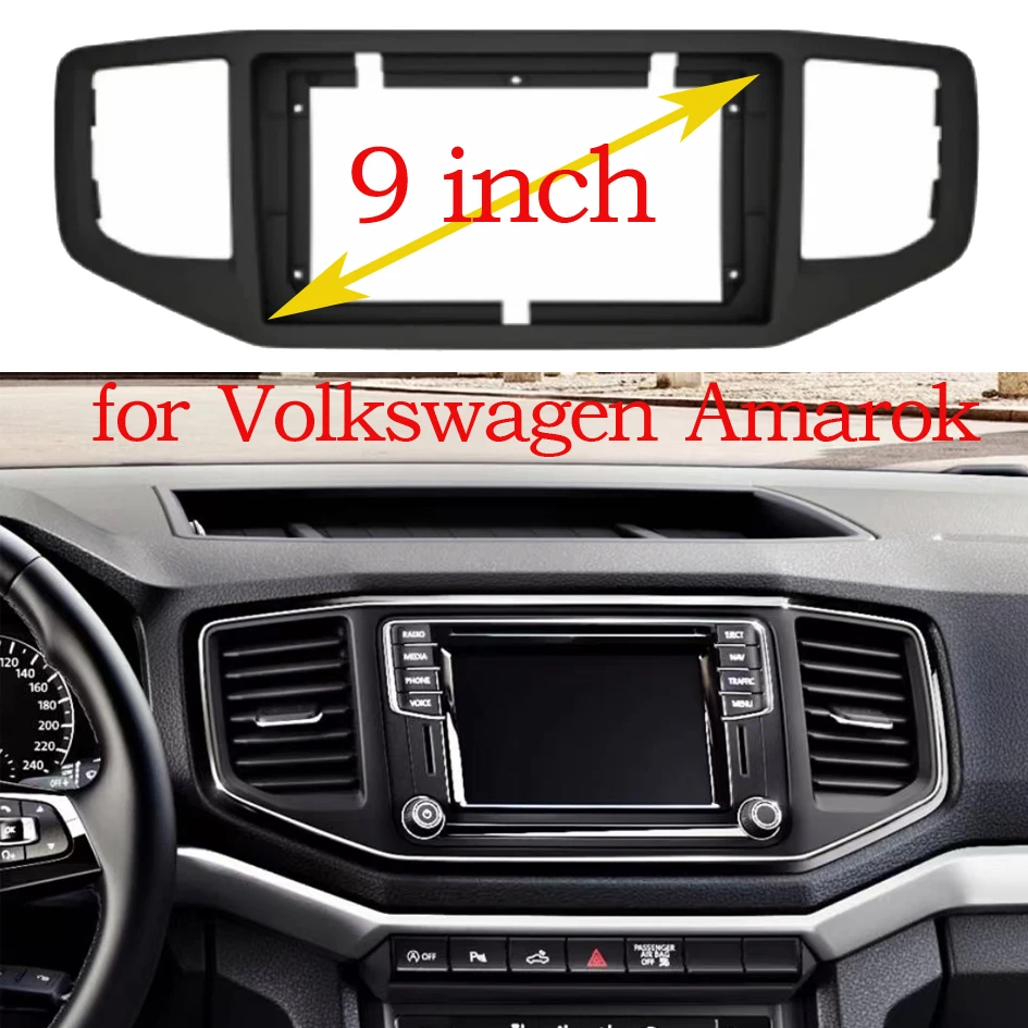 9 Inch 2 Din Car Radio Frame For Vw Volkswagen Amarok Stereo Panel ...