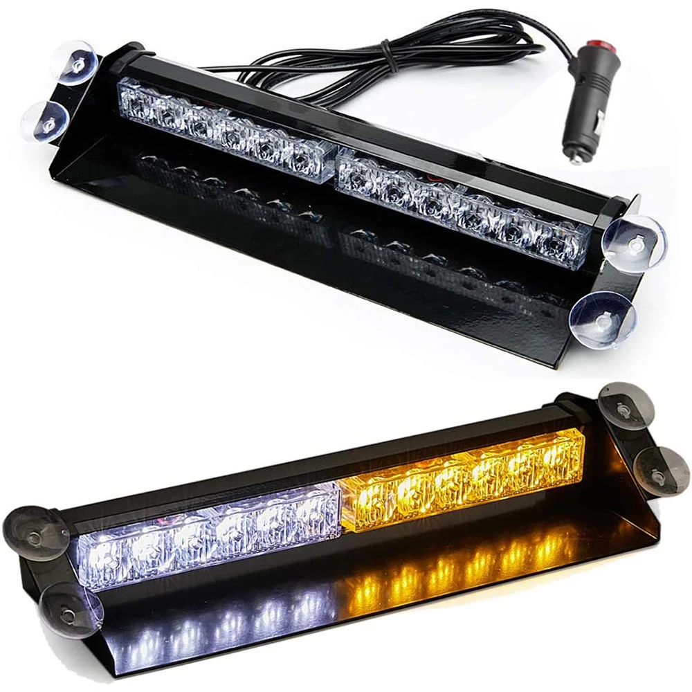Car LED Strobe Police Warning Emergency Light Bar 12 LED Vehicles ...