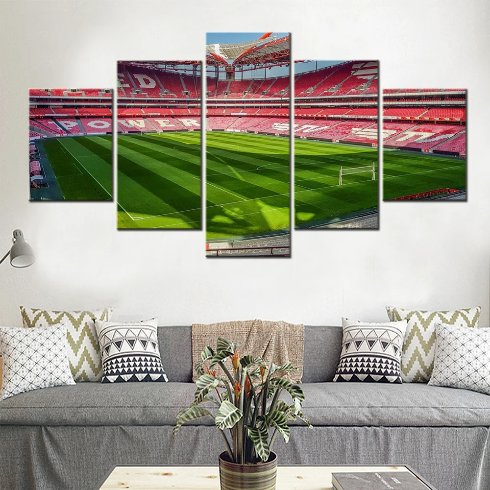 Modern 5 Pieces Canvas Wall Arts Lutz Benfica Stadium Home Decor ...