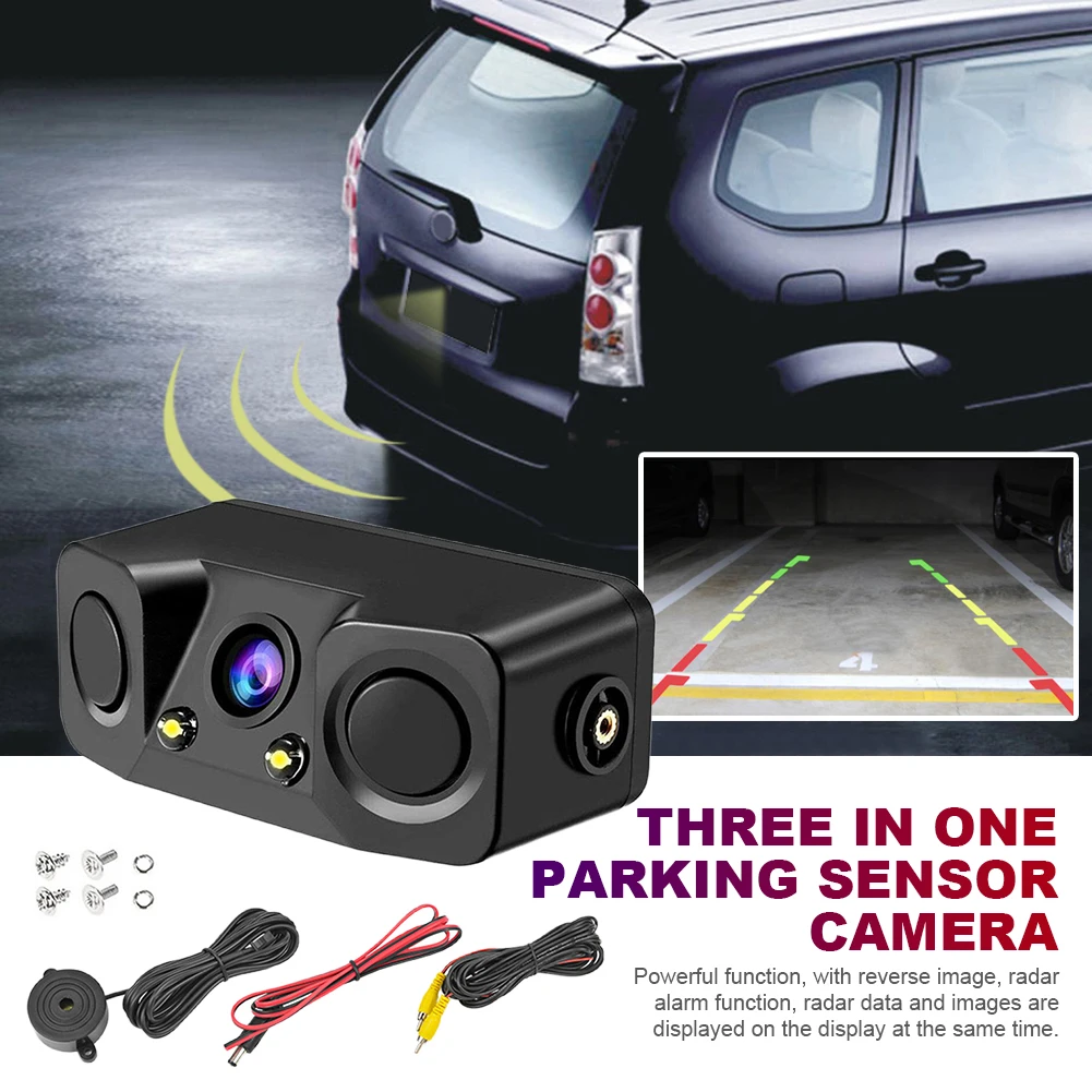 Car-Reverse-Backup-Radar-Sensor-Kit-3-In-1-Car-Night-Vision-Rear-View ...