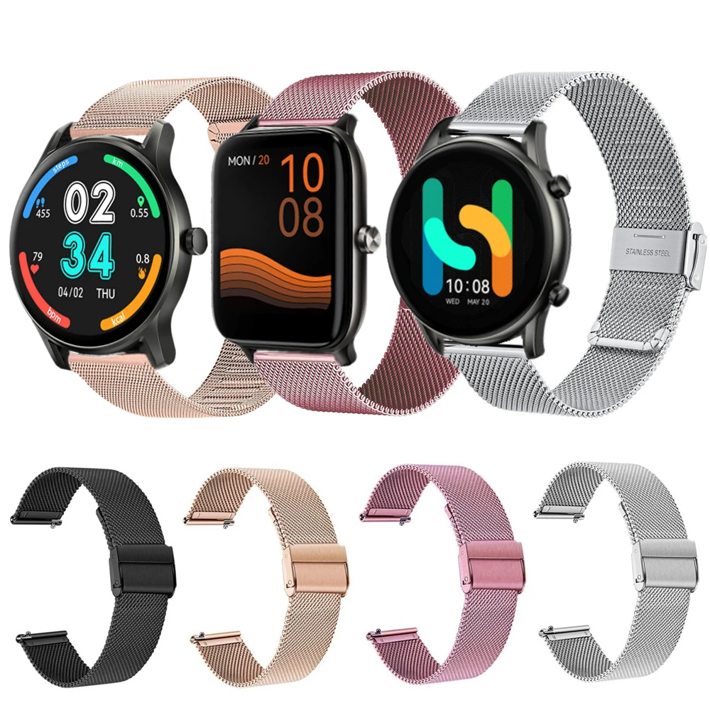 Metal-Mesh-Loop-Strap-For-Haylou-GS-RT2-RS3-RS4-Plus-GST-Lite-Stainless ...